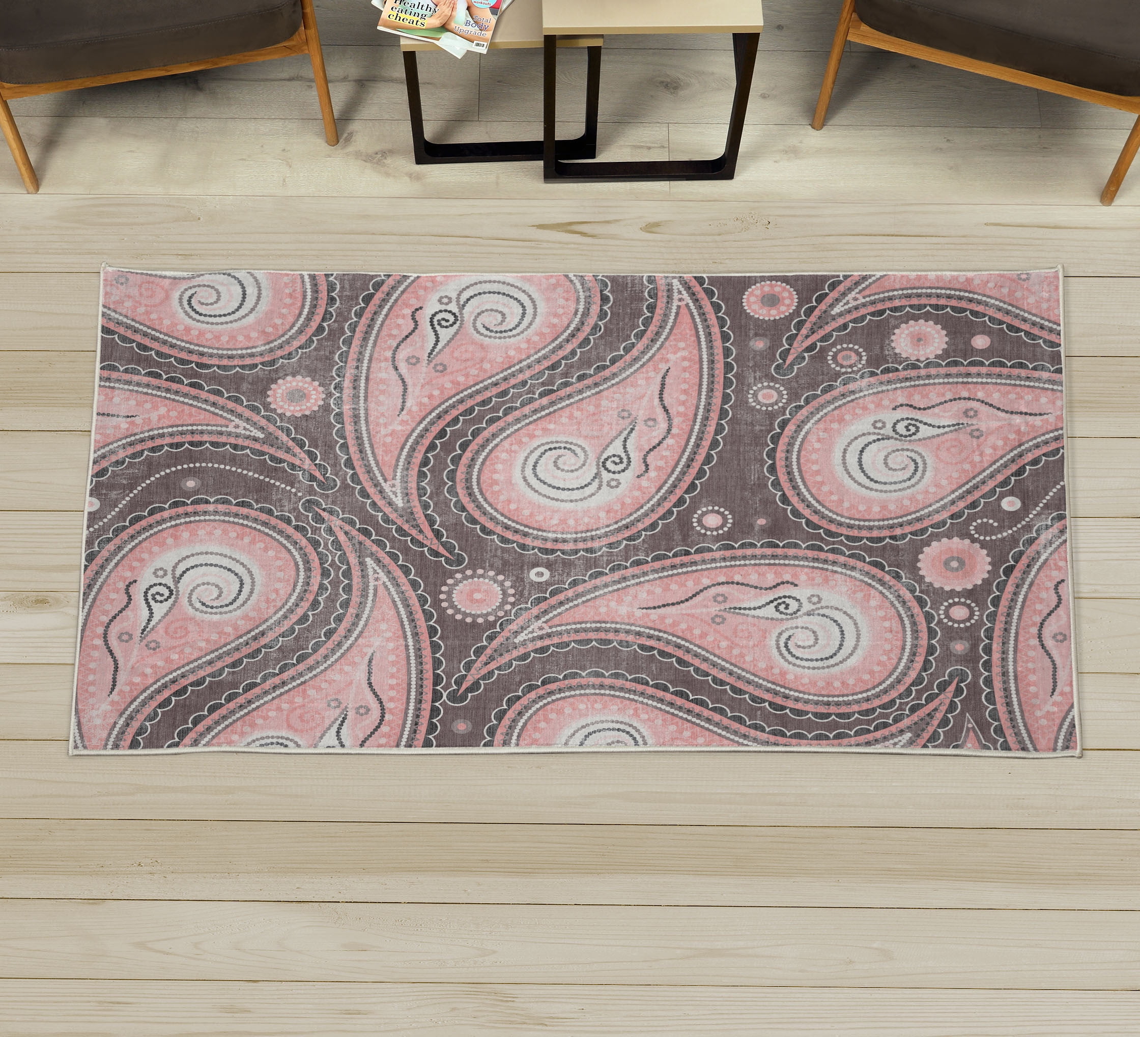 Paisley Decorative Rug, Continuous Fig Like Motifs Pattern Mandala ...