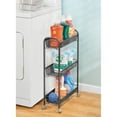 mDesign Steel Slim Rolling Utility Cart Storage Organizer with Shelves ...