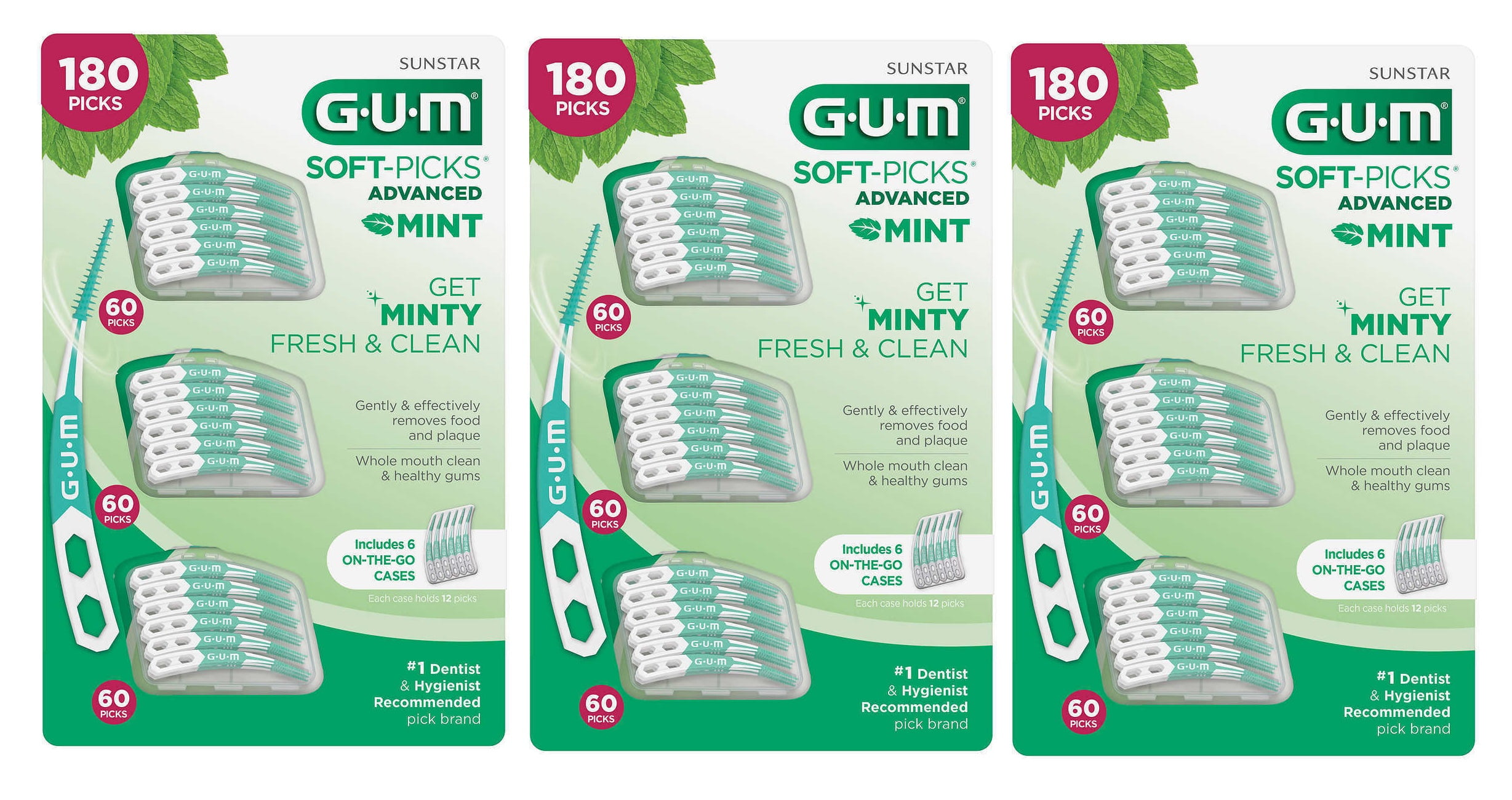 540 Picks, Sunstar Gum Soft-Picks Advanced, Dental Pick Soft Rubber ...