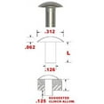 Diameter X 3/4" Length, Solid 1100F Aluminum Brazier Head Rivet, Plain ...