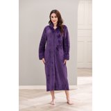 Richie House Women Fleece Robe Plush Long Zip Front Warm Soft Zippered ...