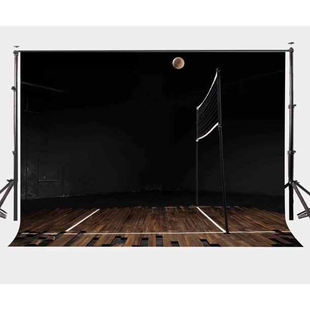 Polyester Fabric 7x5ft Sport Theme Backdrop Wooden Floor Volleyball ...