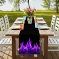 Abstract Purple Flame Burlap Cotton Table Runner 13x48 Inches Long ...
