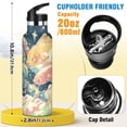 600ML Stainless Steel Insulated Cup Sports Water Bottle Portable ...