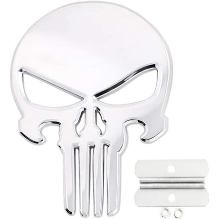 LZMY 2x 3D Skeleton skull Emblem metal badge Car Badge Sticker (Grille ...