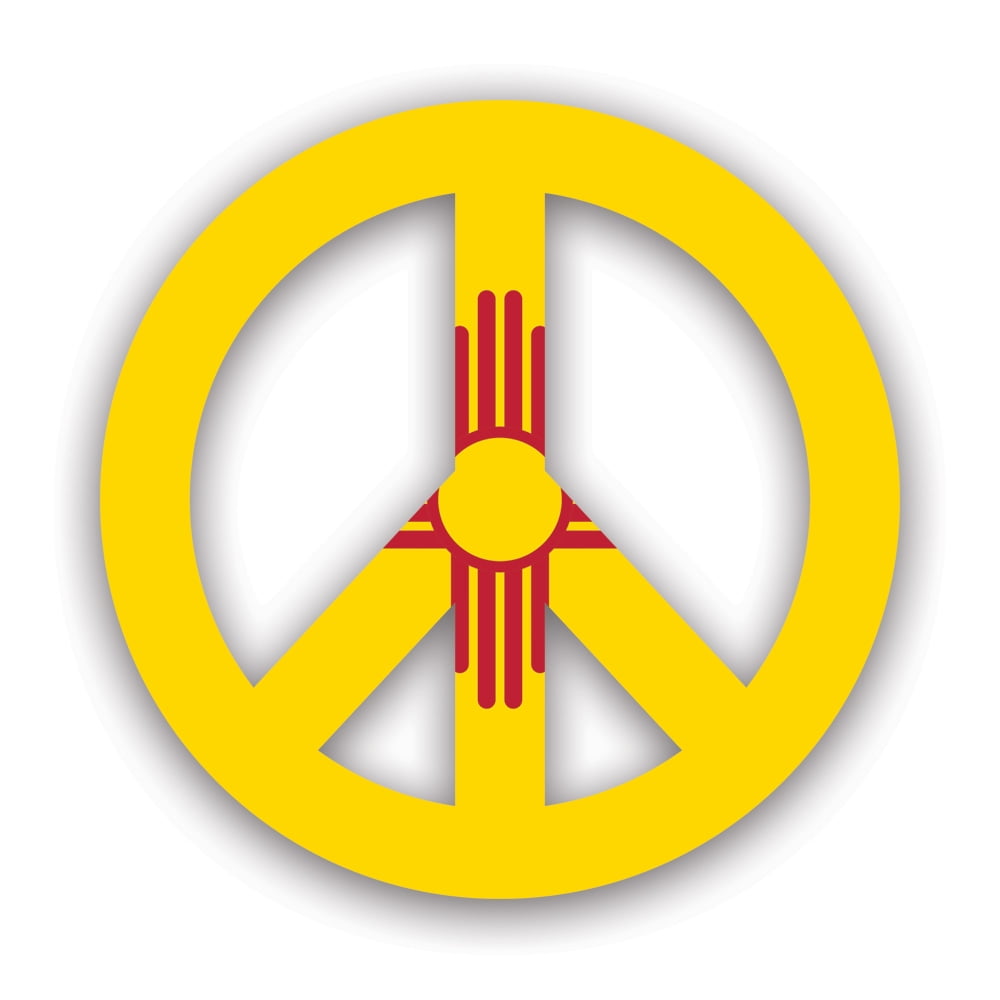 New Mexico Flag Peace Symbol Sticker Decal - Self Adhesive Vinyl ...