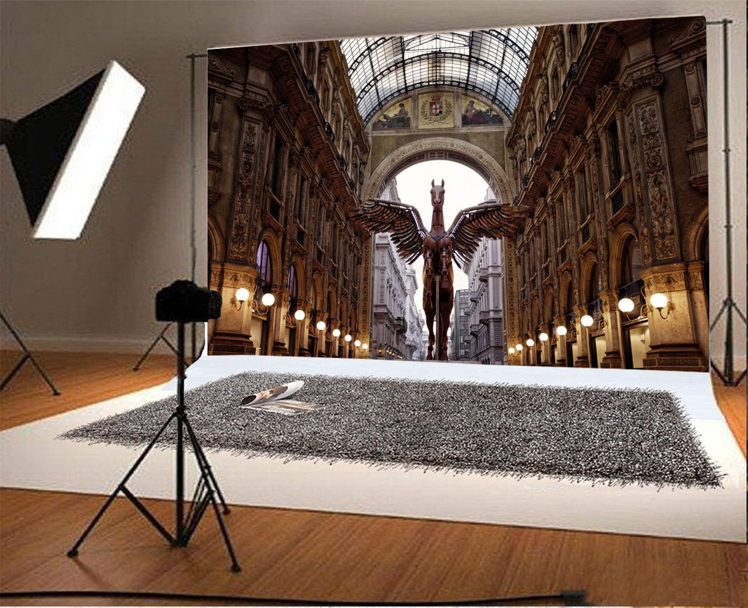 MOHome 7x5ft Pegasus Sculpture Backdrop European Archiculture Carving ...