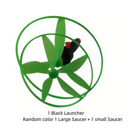 Flying Disc Helicopter Toys With Black String Launcher And Random Color ...