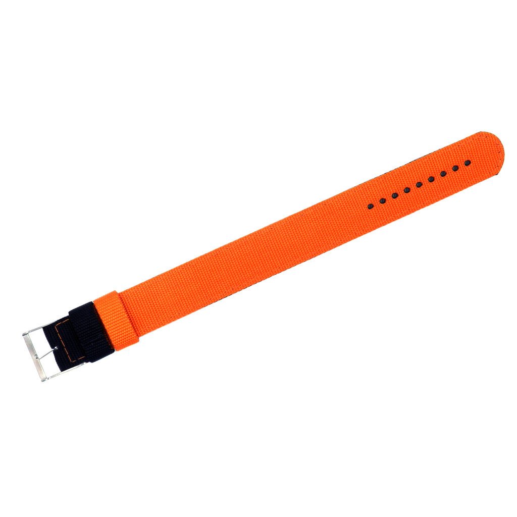 Euro Collection Reversible One Piece Orange Nylon 20mm Watch Strap ...