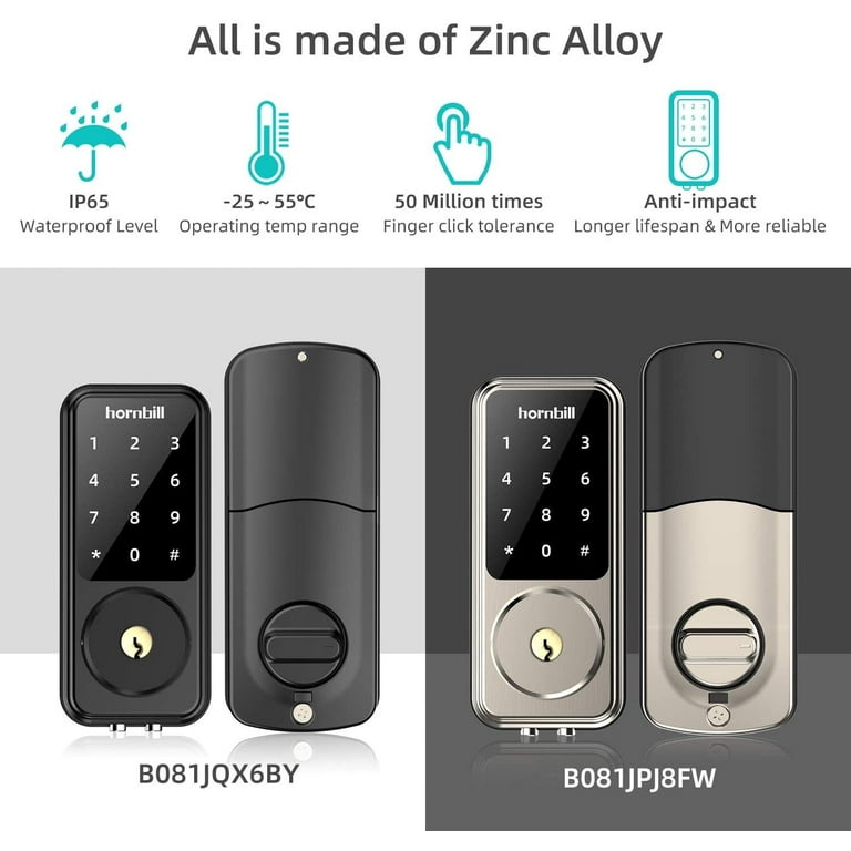 Smart Door Lock,hornbill Smart Deadbolt Keyless Entry Home