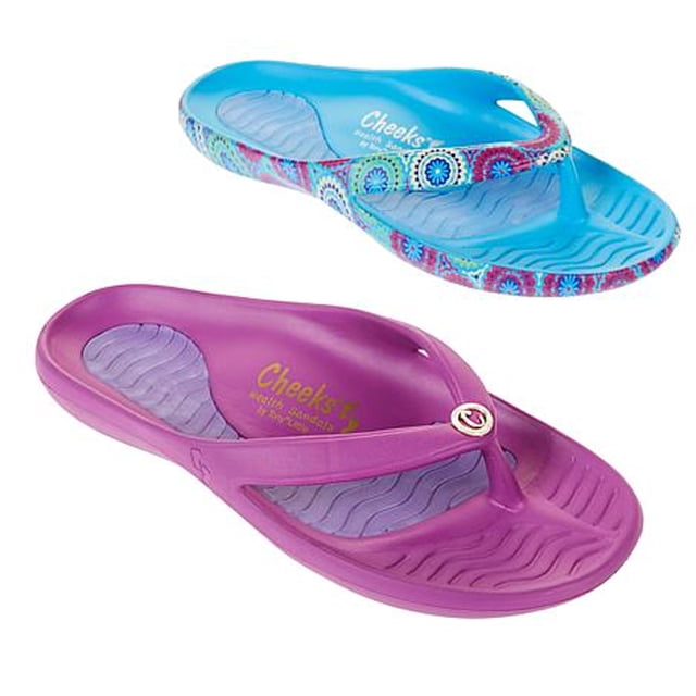 Tony Little Cheeks Healthy Lifestyle Sandal Gel Footbed- 2 Pair, (10 ...
