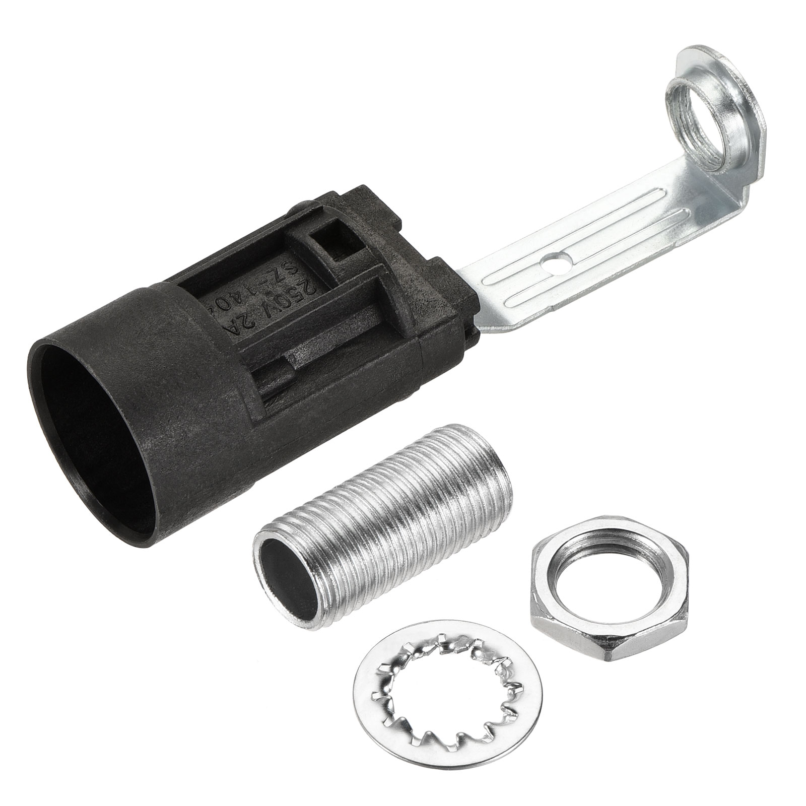 Uxcell E14 Bulb Socket Plastic Lamp Holder Black 23x80mm with M10 ...