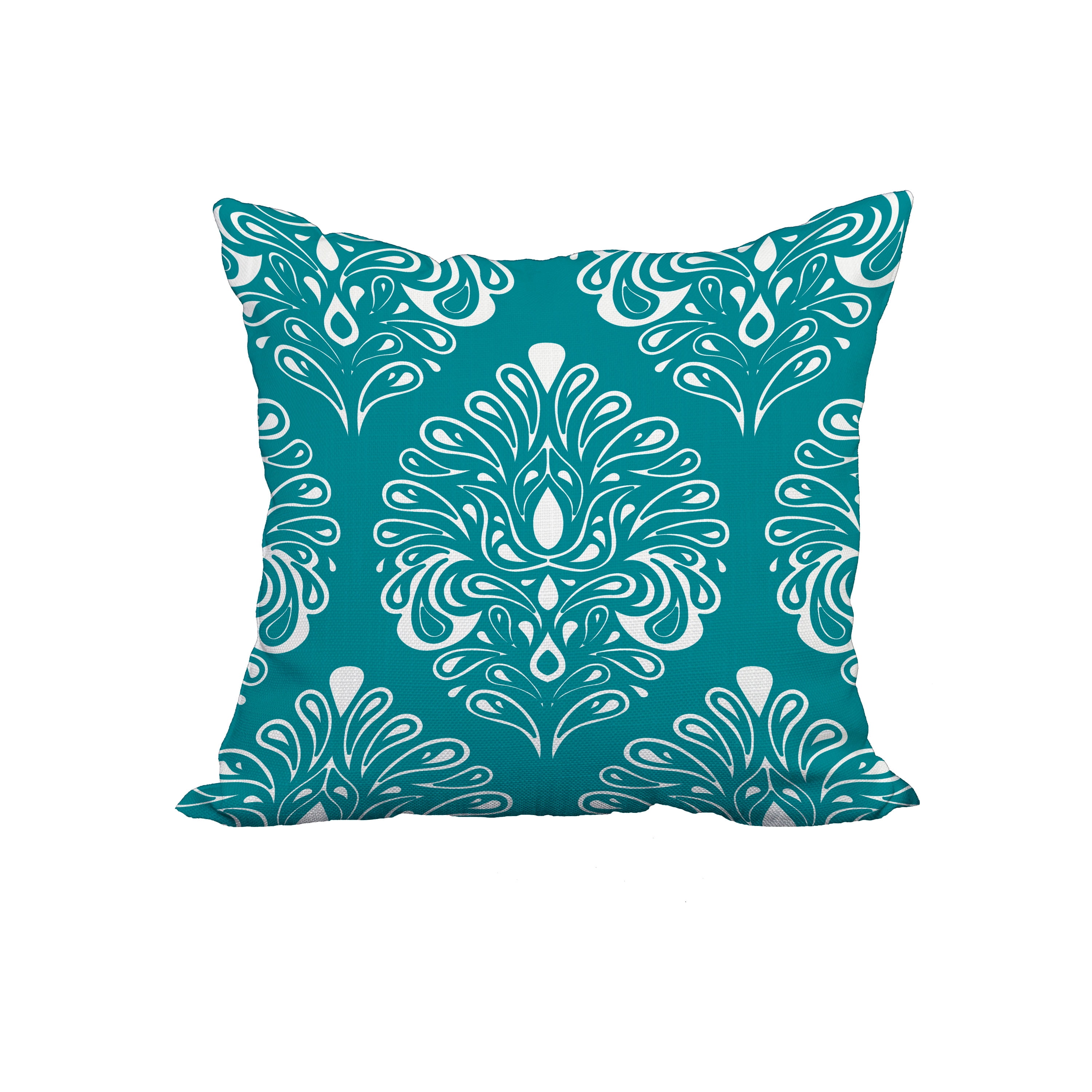 20 x 20 Inch Teal Geometric Print Decorative Polyester Throw Pillow ...