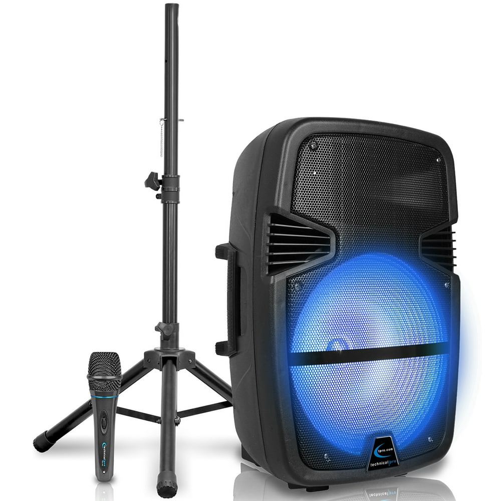 Technical Pro 3000 Watt Rechargeable 15 Bluetooth LED Speaker Package ...