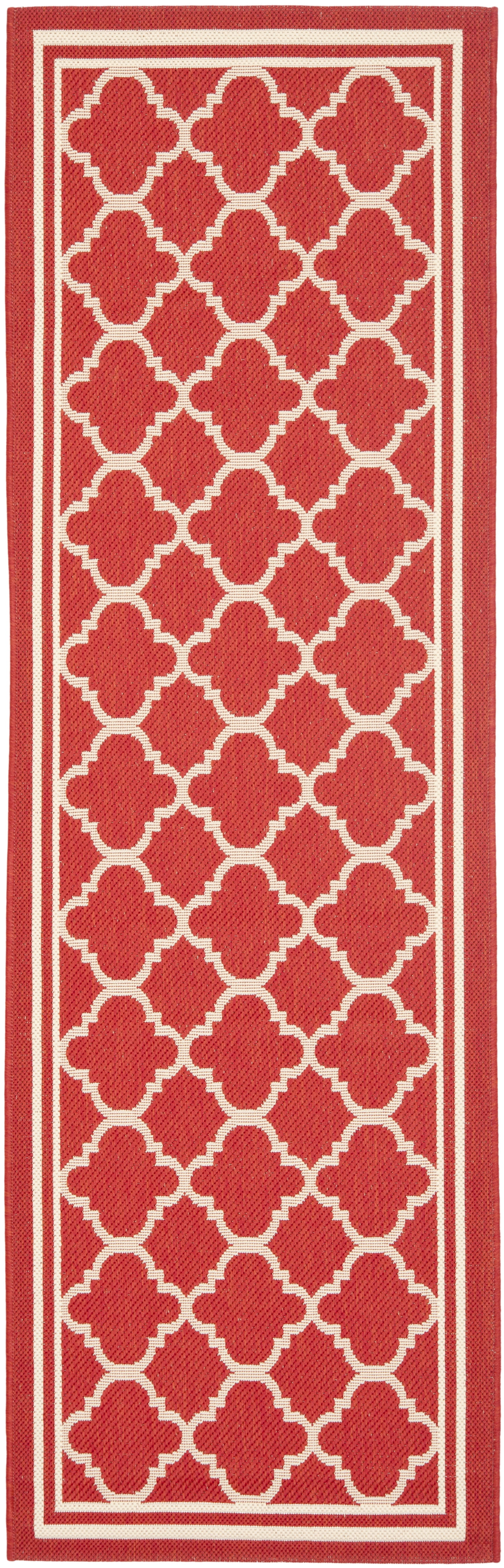 SAFAVIEH Courtyard Alina Geometric Indoor/Outdoor Runner Rug, 2'4" x 12 ...