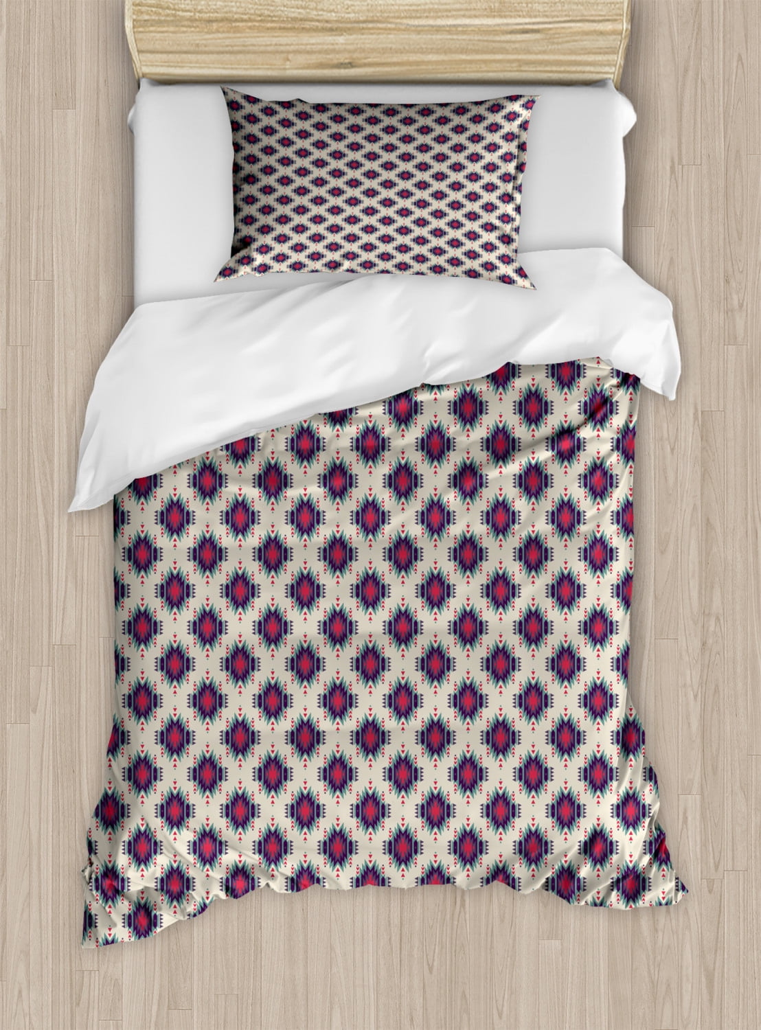 Ikat Duvet Cover Set Twin Size, Aztec Tribal Ornament Repetitive Motifs ...