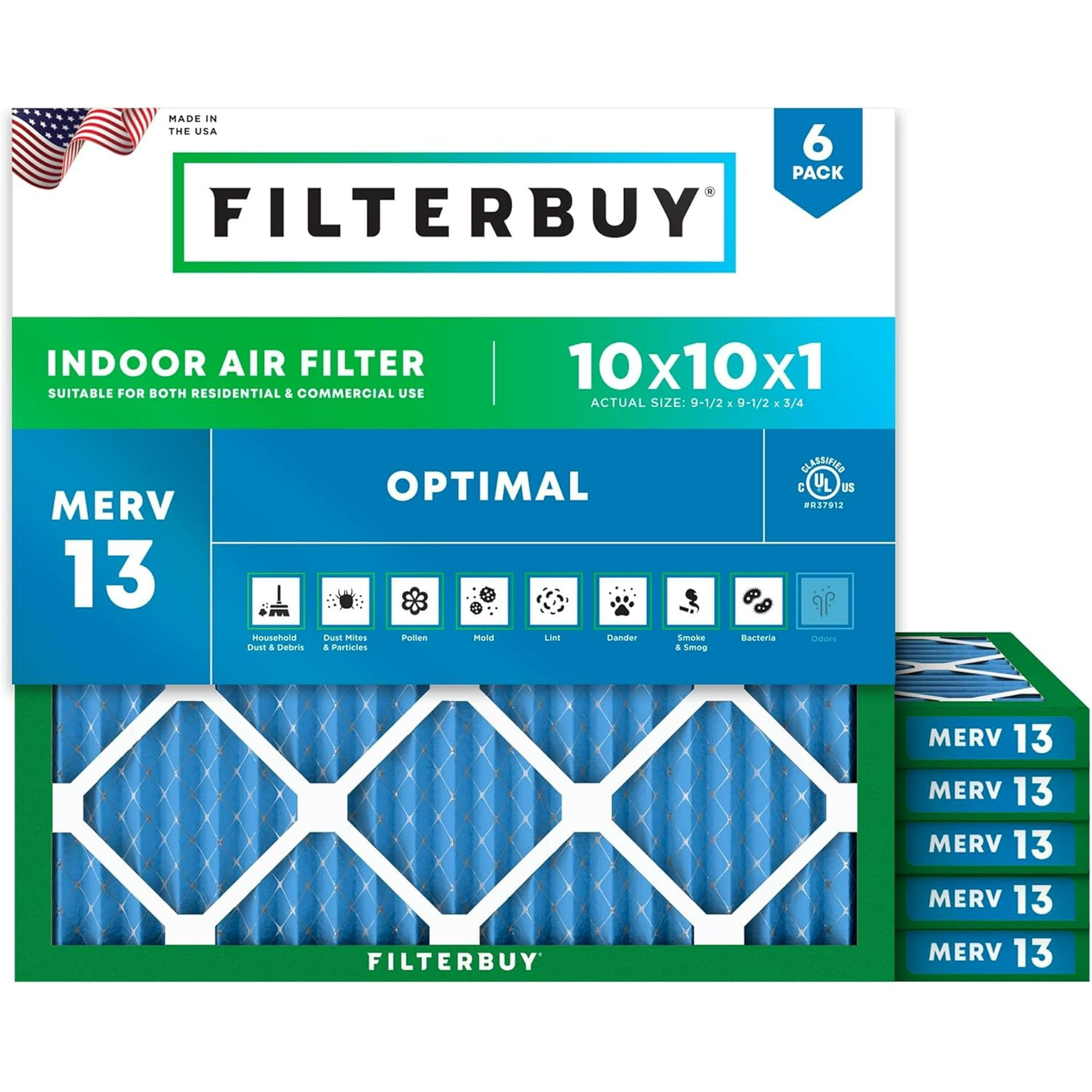 Click here for Filterbuy 10x10x1 Merv 13 (Mpr 1900) Health Defens... prices