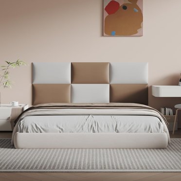 4 EVER WINNER King Size Bed Frame, Modern White Bed Frame with ...