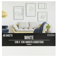 White Cardstock 12x12-24 Sheets Cardstock Paper, Goefun 80lb White Card ...
