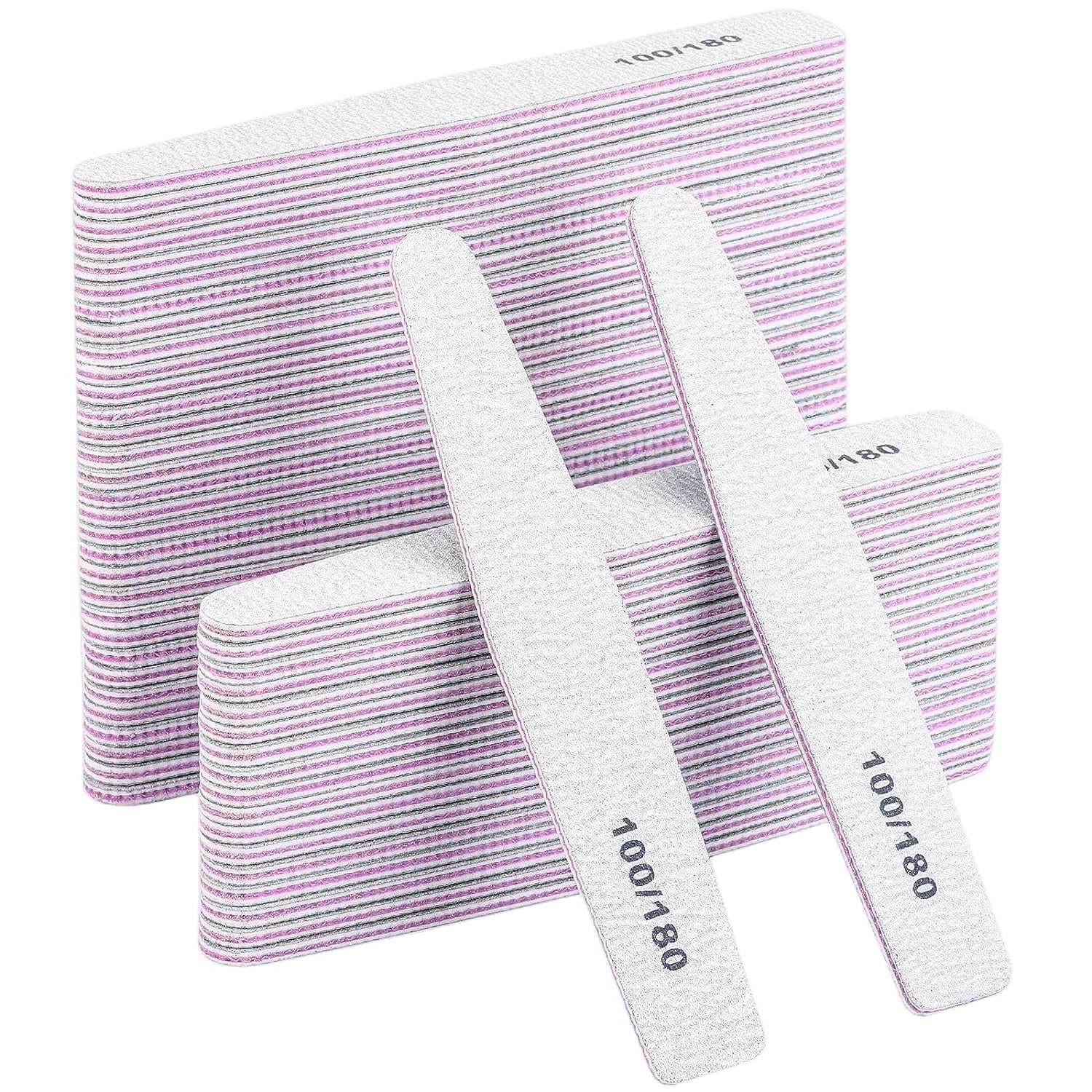 50 Pieces 100/180 Nail Files Bulk Emery Boards for Nails Finger Nail ...