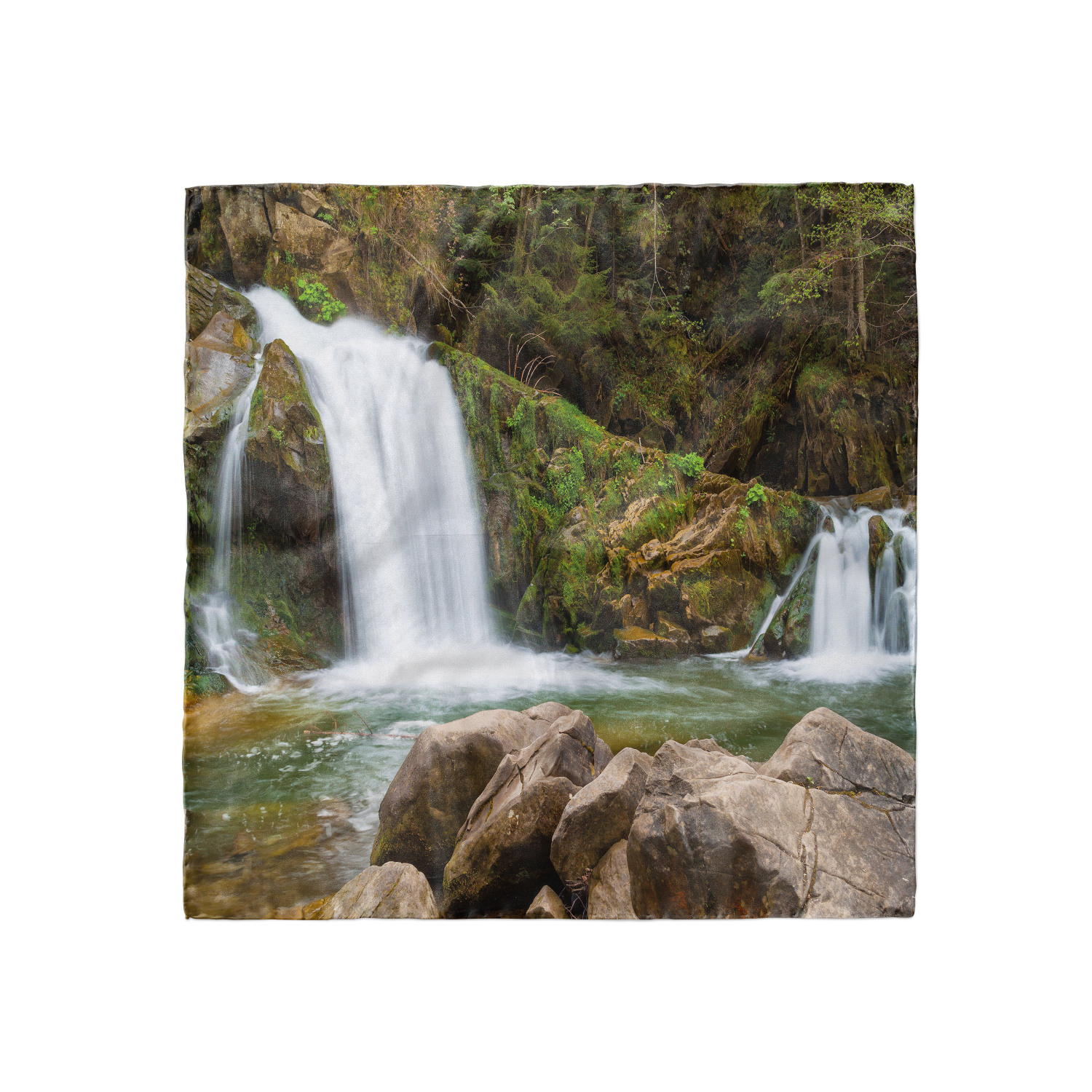 Waterfall Head Scarf, Waterfalls in Mountains, Head Wrap, 3 Sizes, by ...