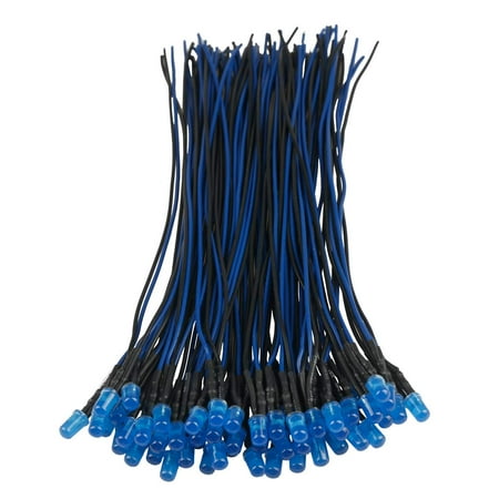 EDgELEc 50pcs 12 Volt 5mm Blue Blinking LED Lights Emitting Diodes ...