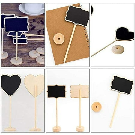 15Pcs Mini Chalkboards Sign with Stand Wood Food Signs Mini Message ...