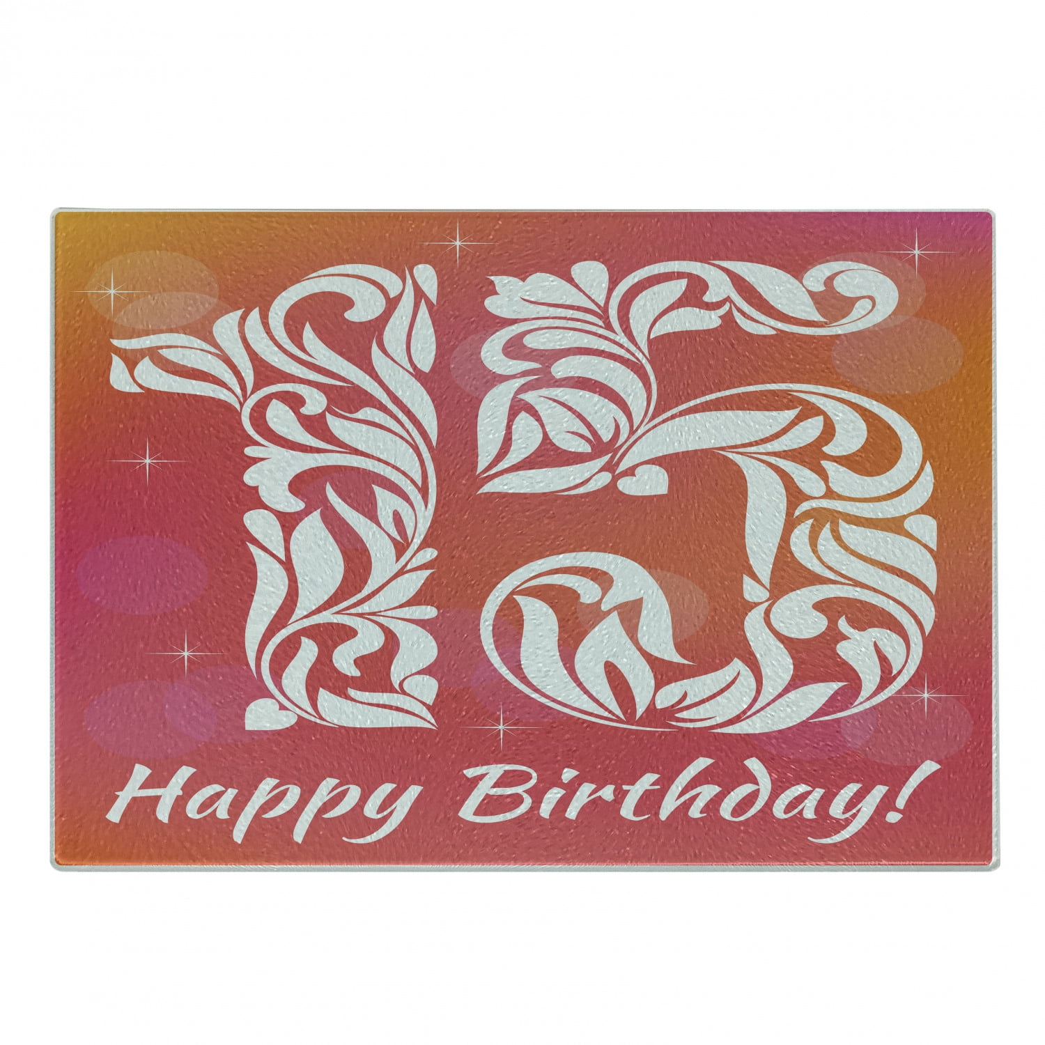 15th Birthday Cutting Board, Teen Girls Themed Floral Number Design ...