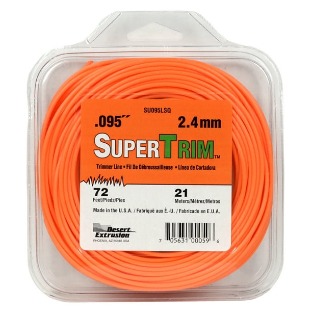 SuperTrim SU095LSQ 0.095" x 72' Commercial String Trimmer Line Orange ...