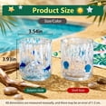 2 Pcs Ocean Theme Glass Cups, Clear Glass Cup 14 oz, Hand-Blown Glass ...