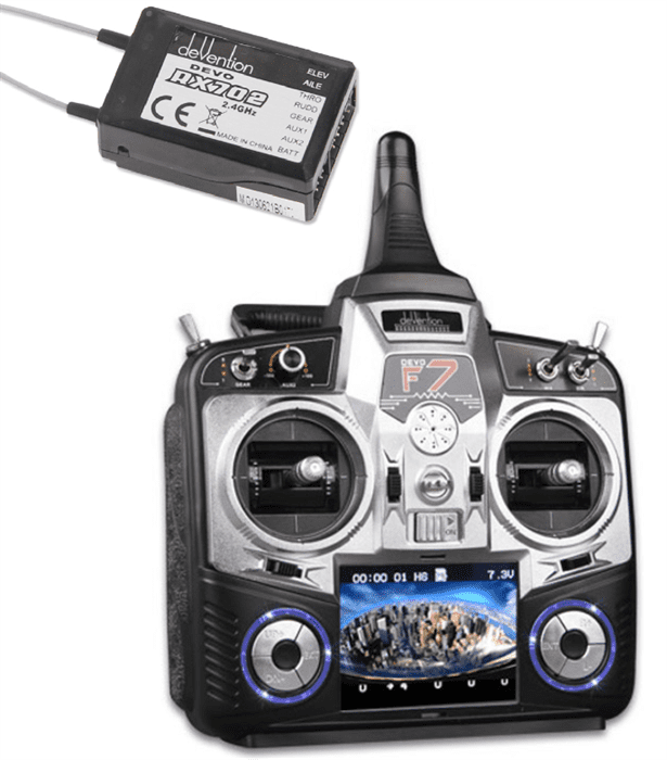 HobbyFlip Devo F7 Transmitter & RX702 Receiver Combo Compatible with RC ...
