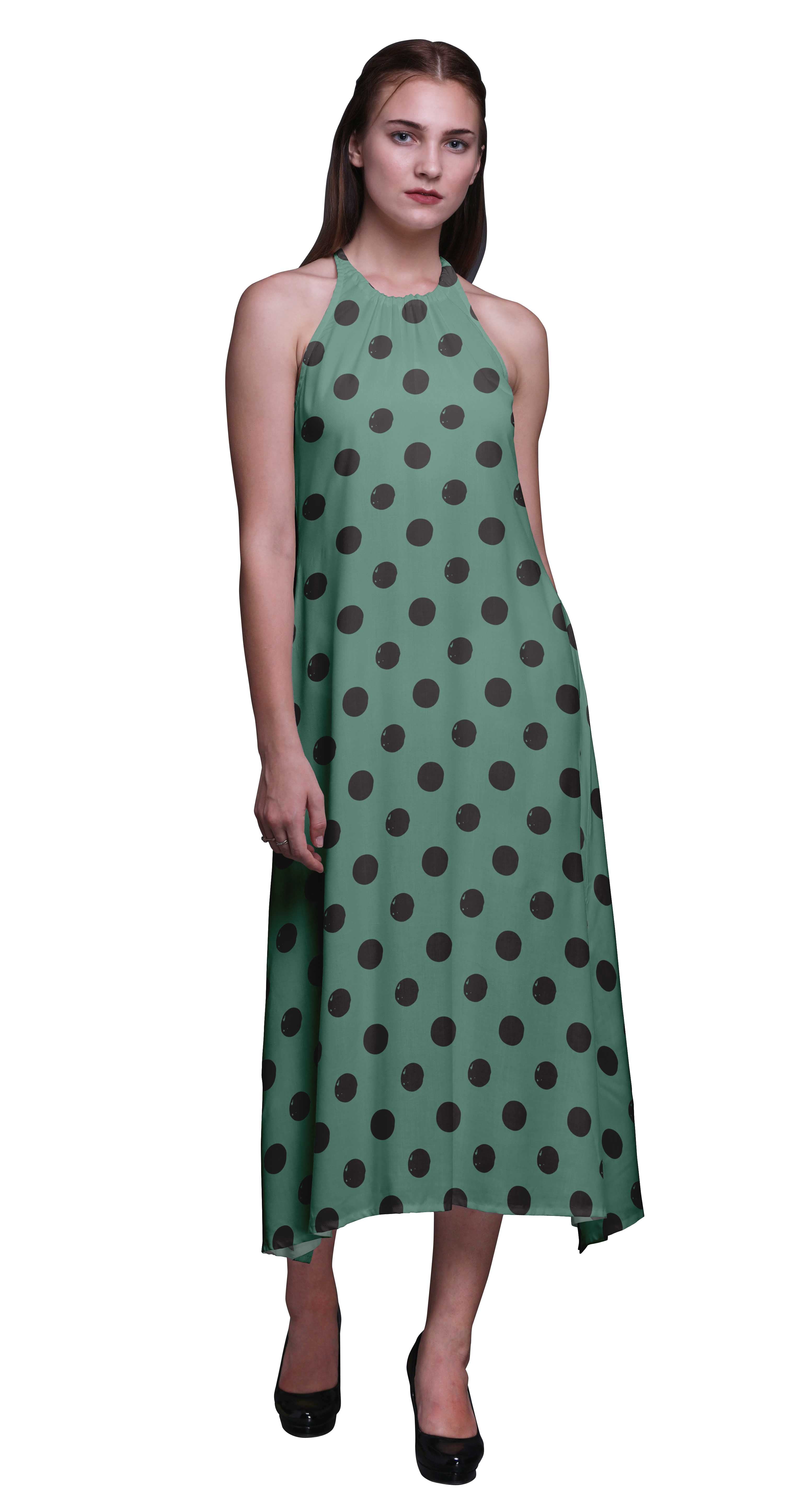 Bimba Geometric Printed Women Backless Halter Neck Summer Holiday ...