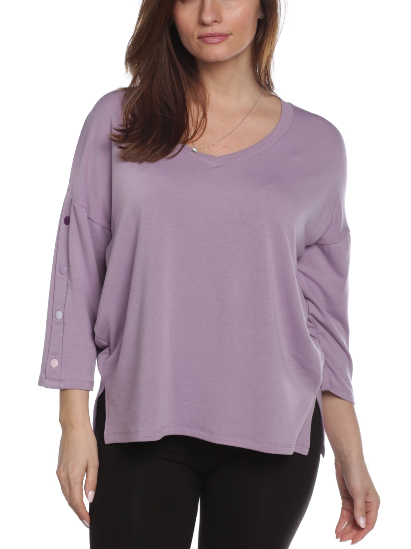 Cable Gauge Cable Gauge Women s V Neck Shoulder Snap Top Crocus cable-gauge-cable-gauge-women-s-v-neck-shoulder-snap-top-crocus