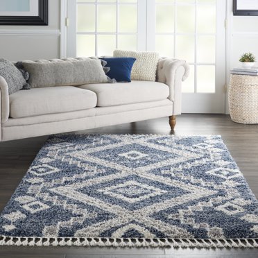 Nourison Nordic Shag Scandinavian Tribal Grey Area Rug - Walmart.com