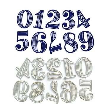 AOOOWER Numbers Embossing Cutting Dies Number Die Cuts for Birthday ...