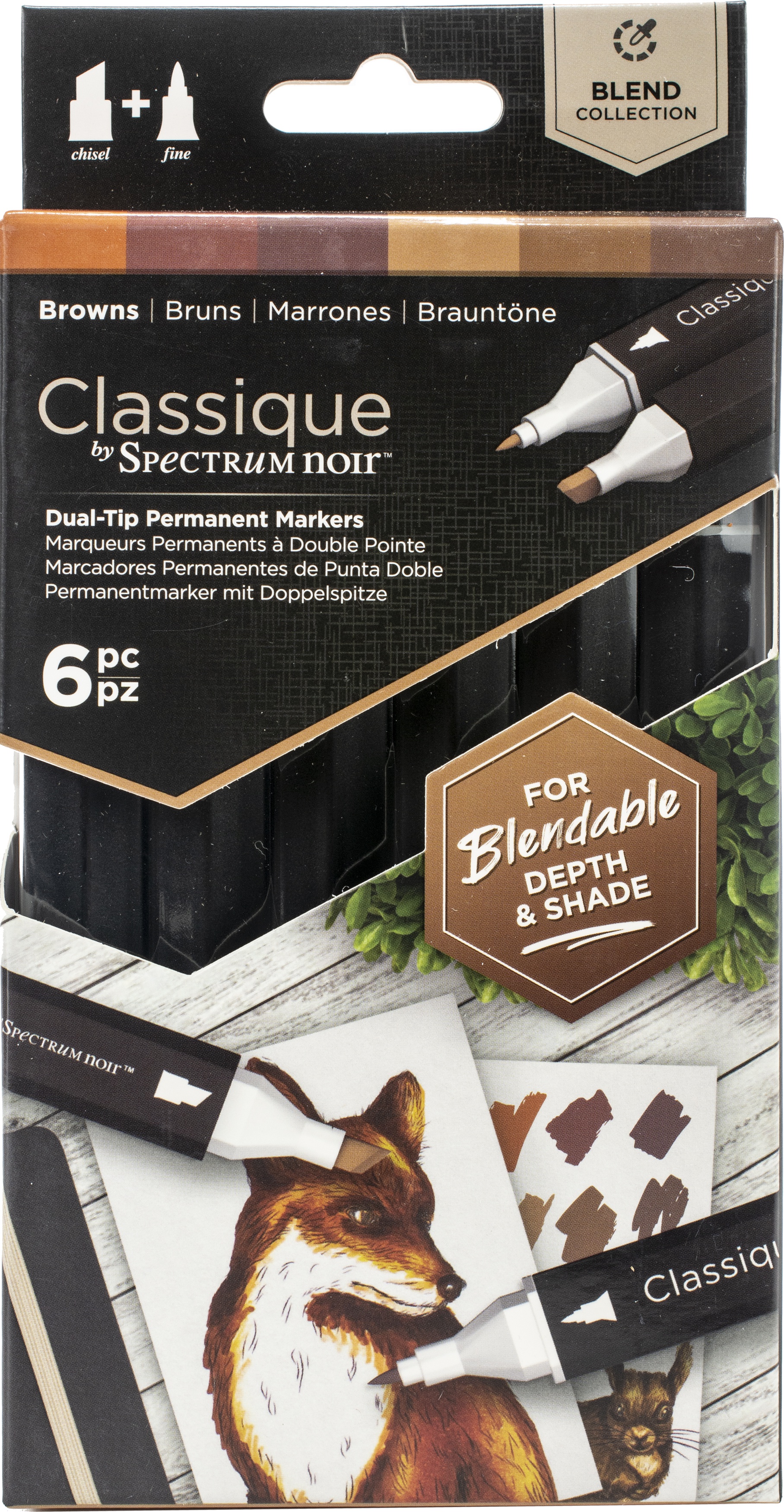 Spectrum Noir Classique Alcohol Markers 6/Pkg-Browns - Walmart.com