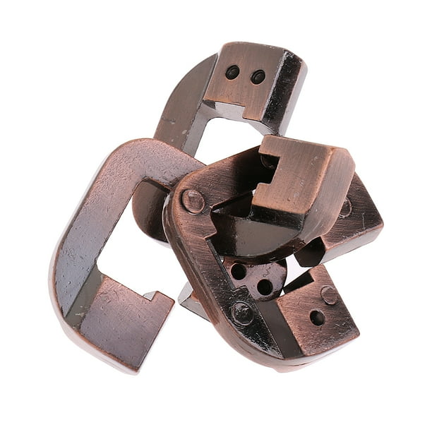 Metal 3D Puzzle Brain Teaser Twist Interlocking Educational Trick Toys ...