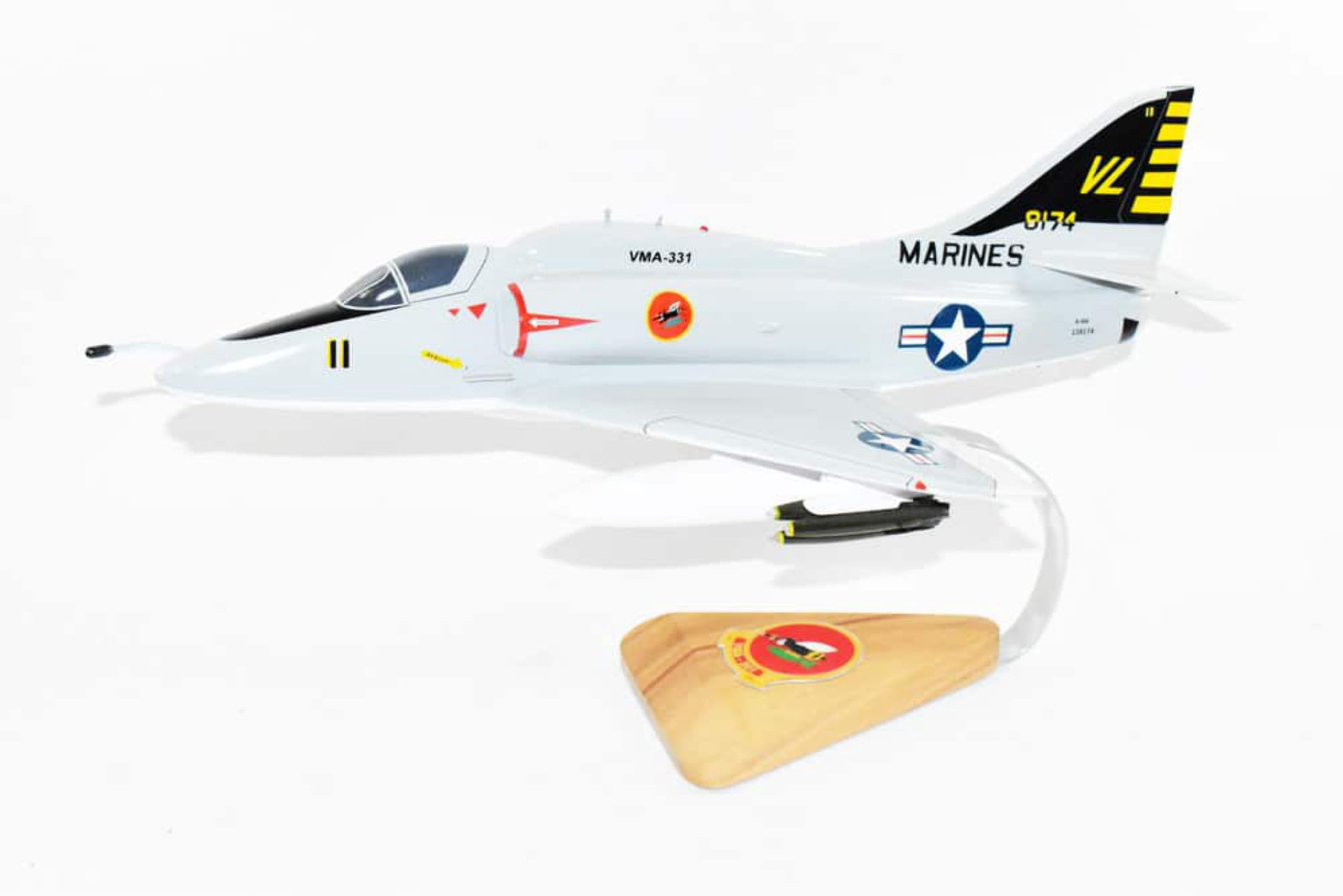 VMA-331 Bumblebees A-4 Model, 1/27th Scale, Mahogany, Marines - Walmart.com