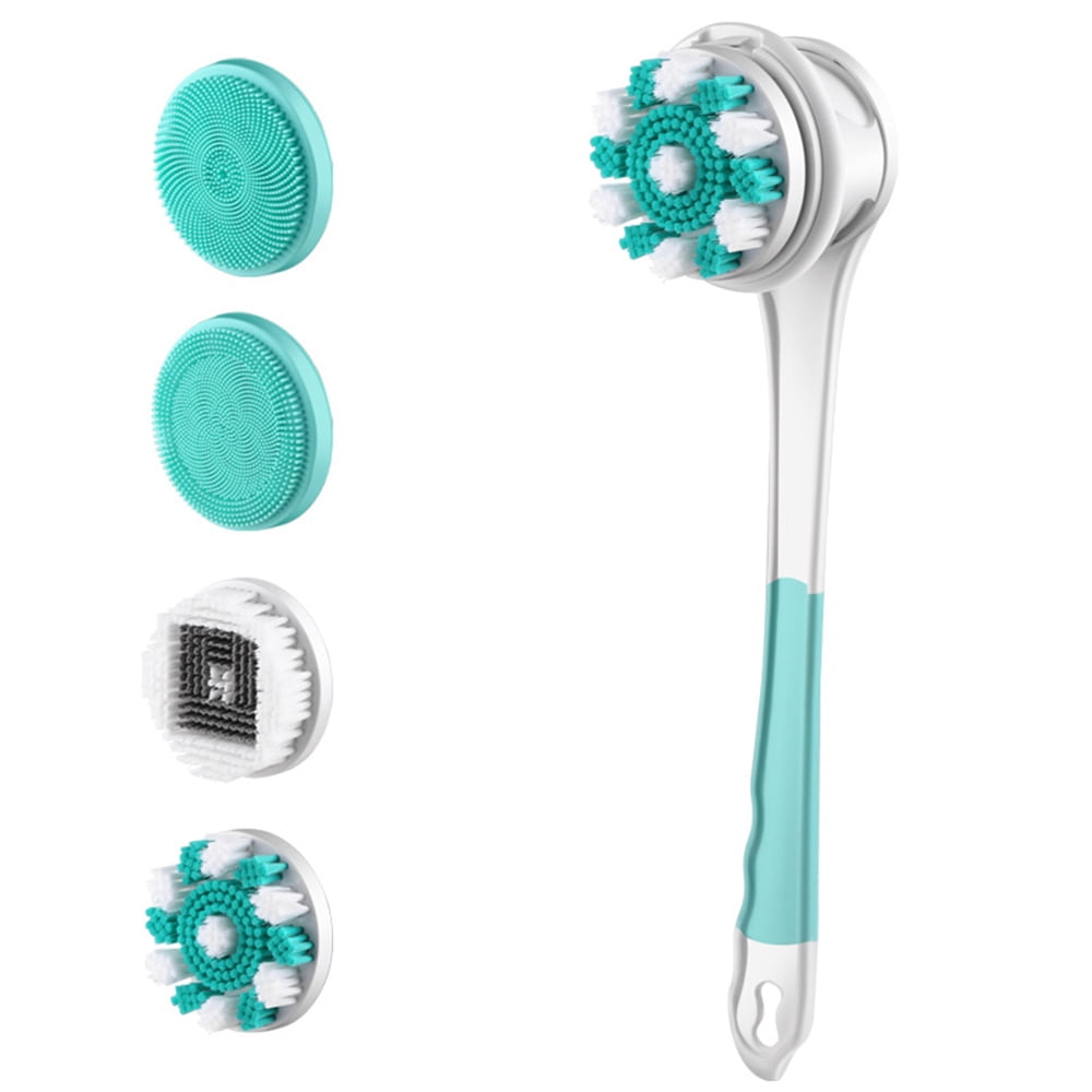 Long Handle Electric Back Brush With 3 Intensity And 4 Brush Heads For ...