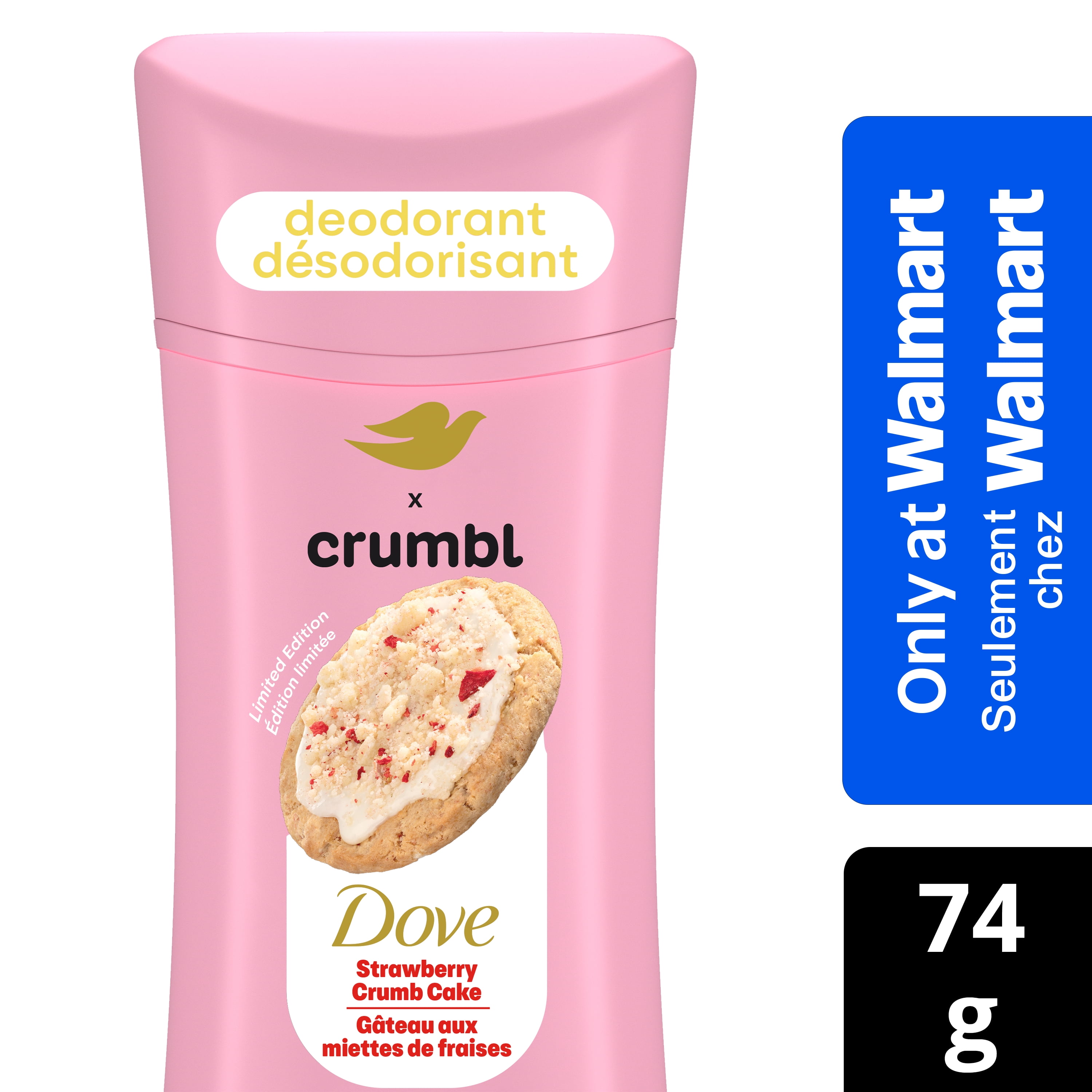 Dove Crumbl Aluminum-Free Deodorant Stick Strawberry Crumb Cake, 74 g ...