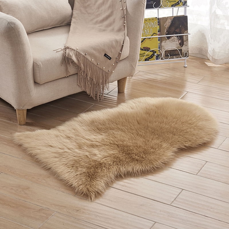 Rosnek Soft Faux Fur Wool Carpet Artificial Wool Sofa Bed Rug Plush ...