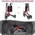 Costway Aluminum 3-Wheel Rollator Walker for Seniors, Folding with 8 ...
