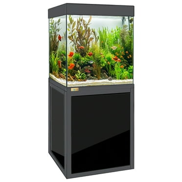 Aqua Dream 40 Gallon All-in-One Fish Tank Starter Kit, Black Tempered ...