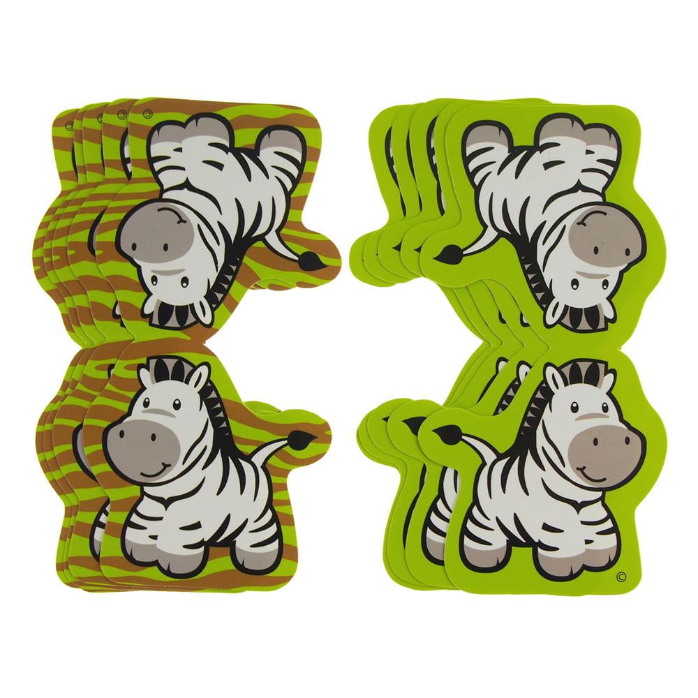 Zebra Safari Animal Paper Cut Outs, Green, 5-Inch, 12-Count - Walmart.com