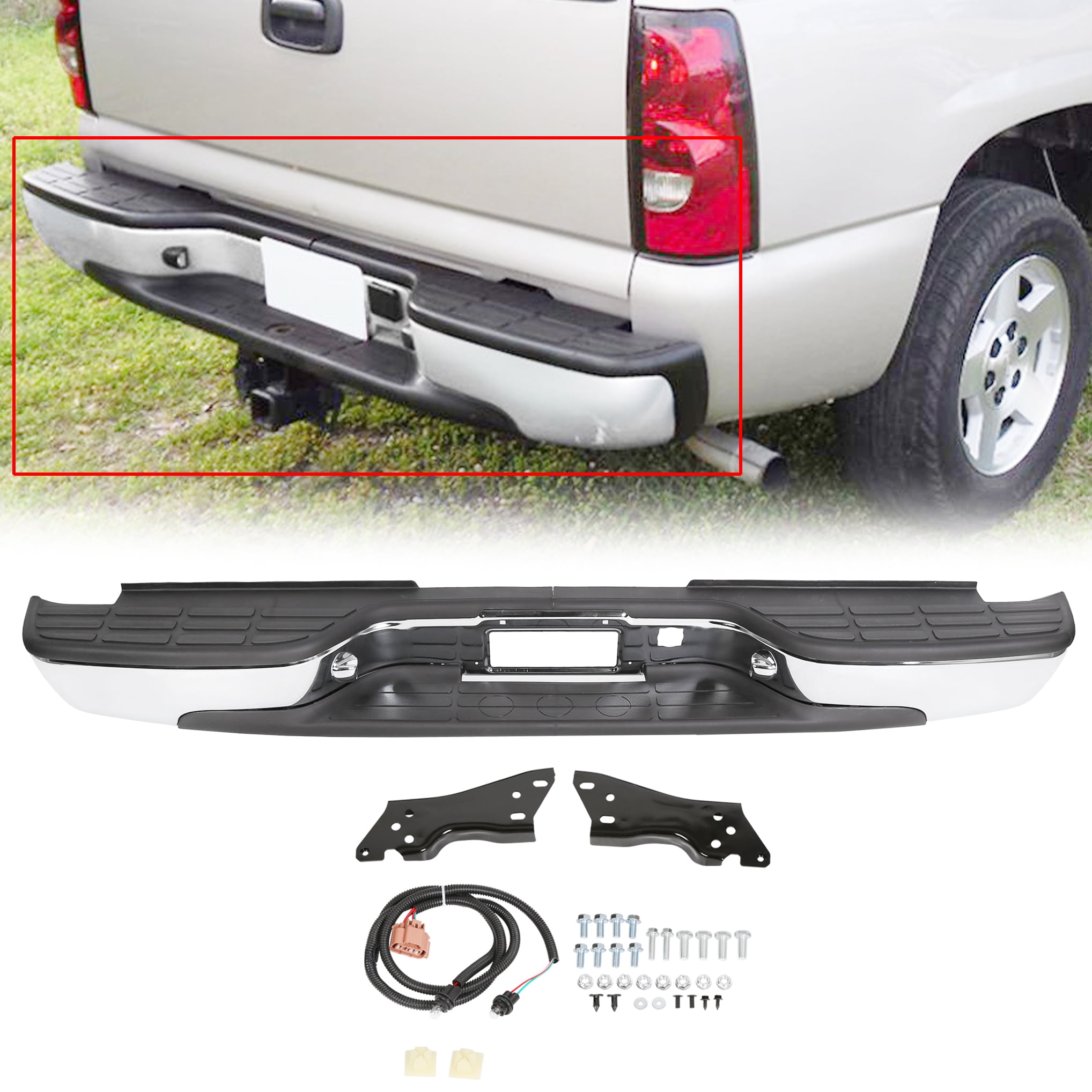 Chrome Stainless Steel Rear Step Bumper For 1999-06 Chevy Silverado ... Chrome Stainless Steel Rear Step Bumper For 1999-06 Chevy Silverado ...
