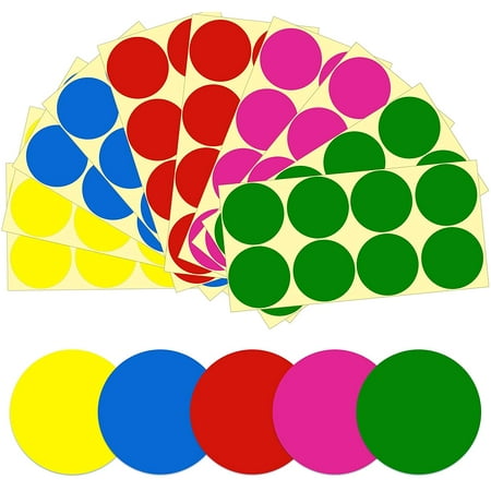 600 Pieces 2 Inches Round Removable Color-Code Dot Stickers Circle Dots ...