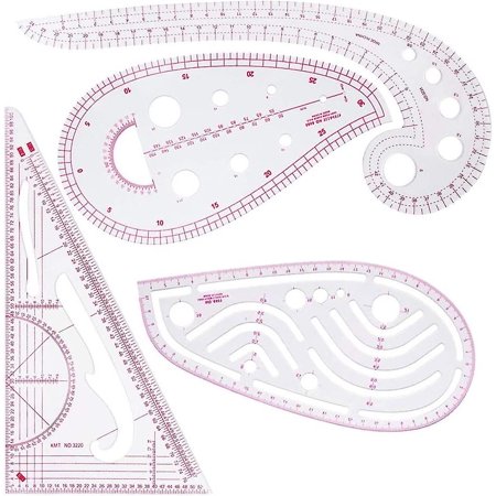 4 Piece Multipurpose Curved Sewing Ruler, With French Sewing, Garment ...