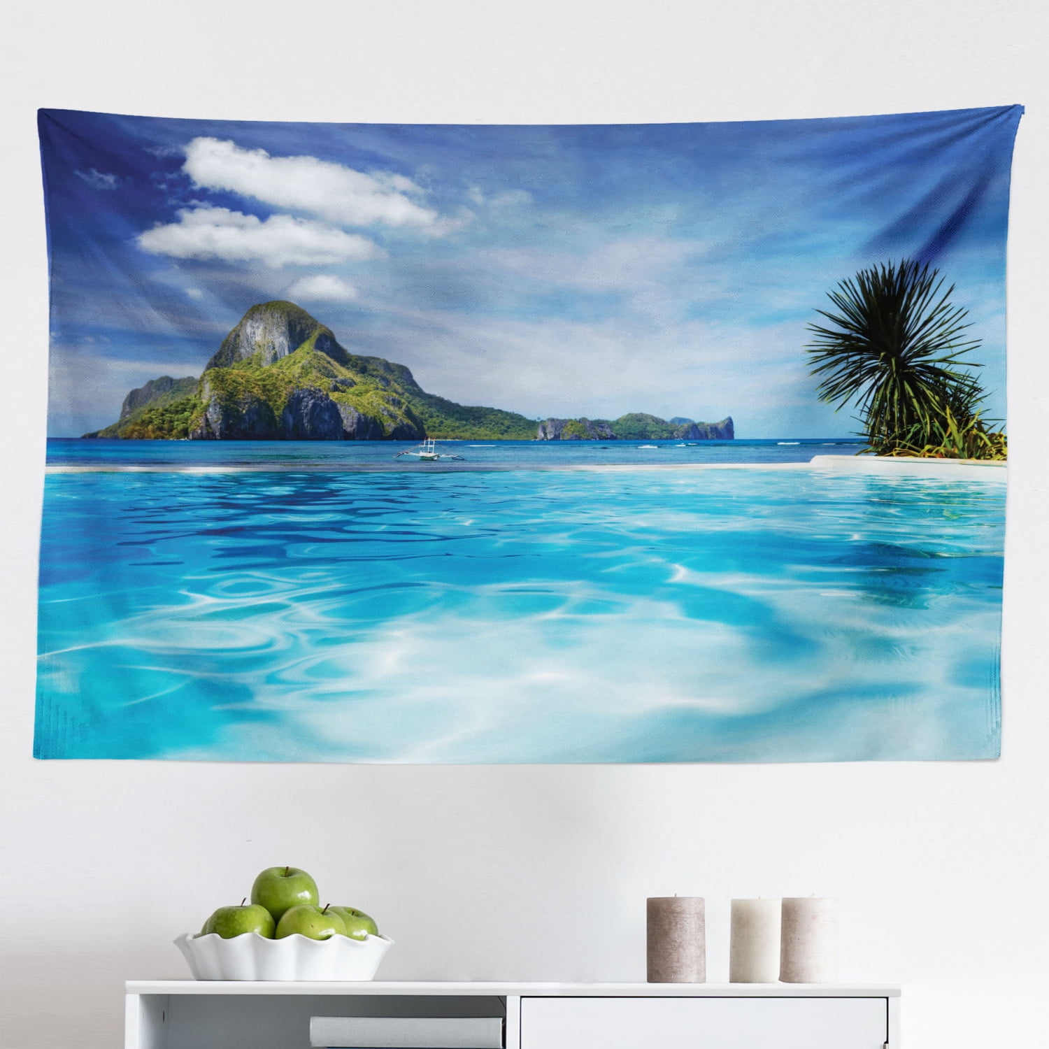 Landscape Tapestry, Summer Time Resort Place Sea at Evening Caribbean ...