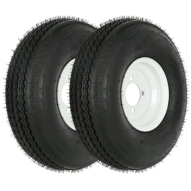 5.7-8 5.70-8 5.70x8 Trailer Tires with 8" Rims,4 Lug on 4" Centet Bolt ...