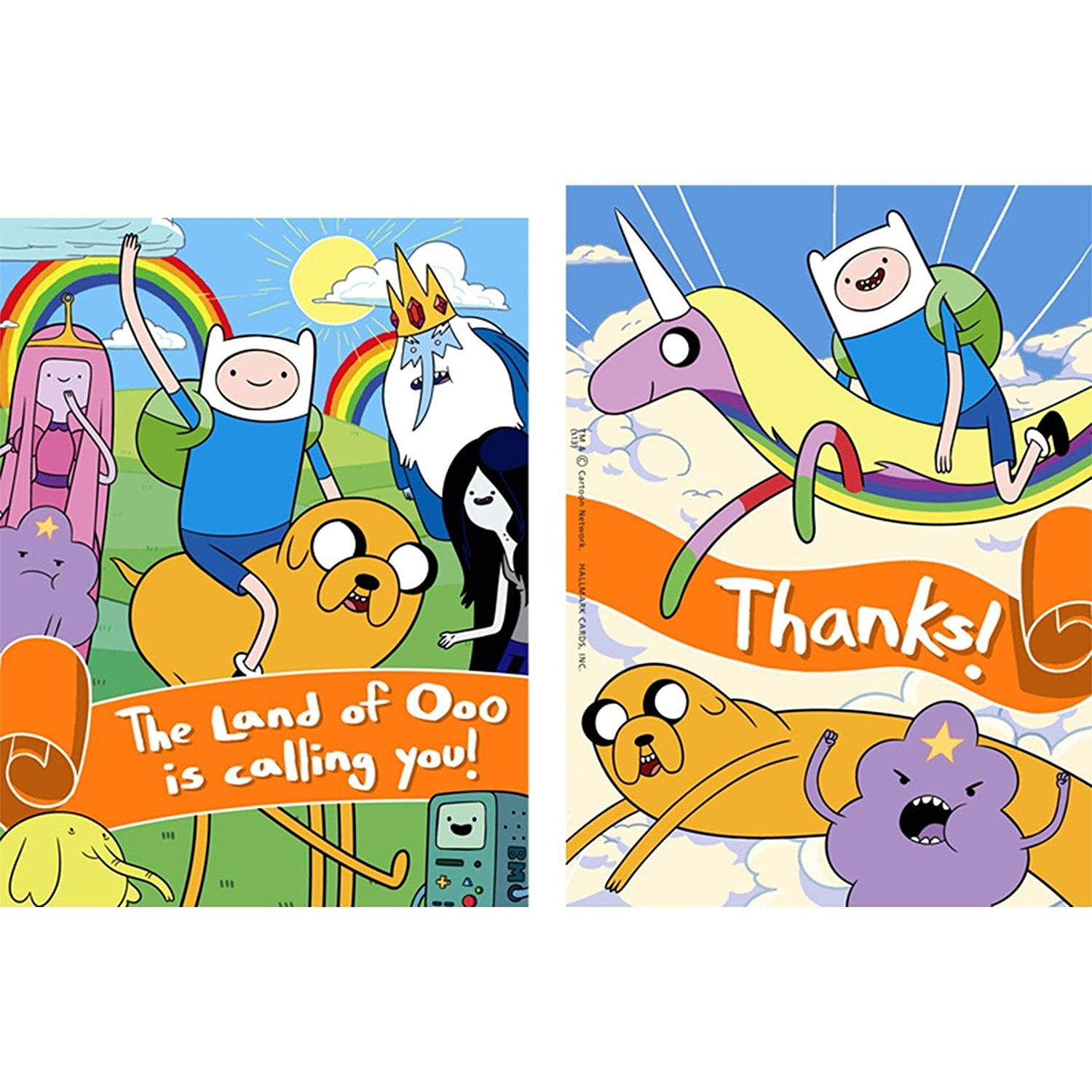 Hallmark Adventure Time Invitations & Thank-You Postcards (8 each ...